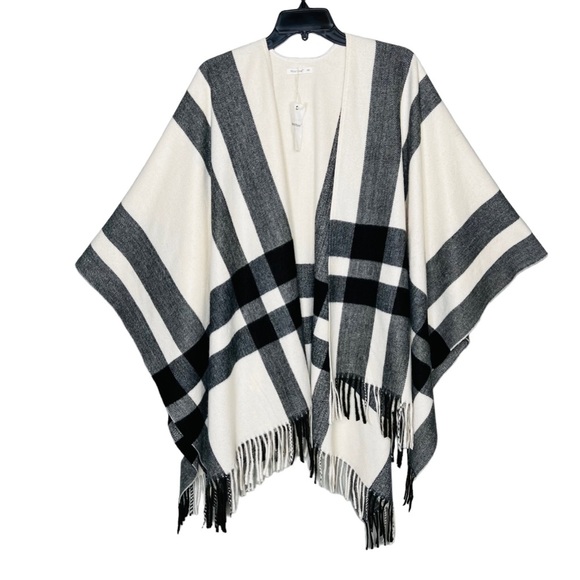 Moss Rose | Jackets & Coats | Moss Rose Womens Travel Plaid Shawl Wrap Open Front Poncho Cape ...